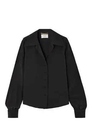 Saint Laurent Silk Crepe De Chine Blouse - Black