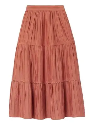 LA LIGNE La Ligne Tiered Pintucked Midi Skirt