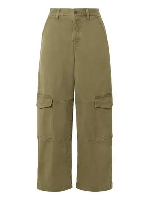 FRAME The Station Cropped Twill Cargo Pants - Green