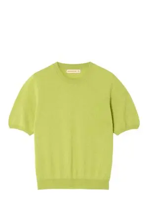 Daughter Emer Cropped Cashmere And Cotton-blend T-shirt - Green
