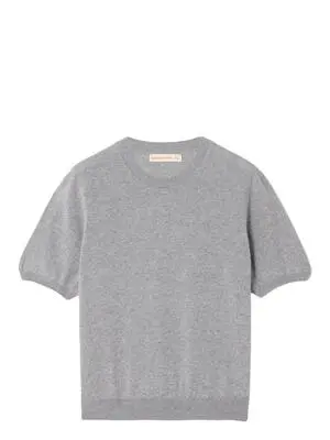 Daughter Emer Cropped Cashmere And Cotton-blend T-shirt - Gray