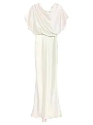 Amsale Draped Satin Gown - Neutrals