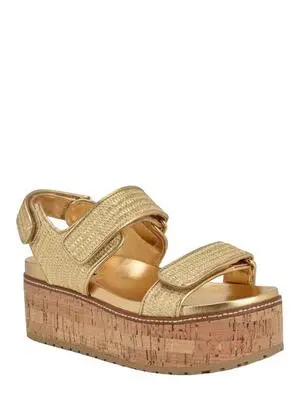 Nine West Nine West Heavin Platform Wedge Sandal Gold