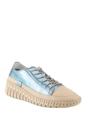 SPRING STEP SHOES Spring Step Surana Leather Sneakers Blue Metallic