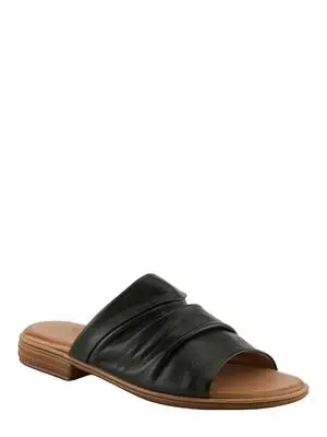 SPRING STEP SHOES Jaleel Leather Slide Sandal - Black