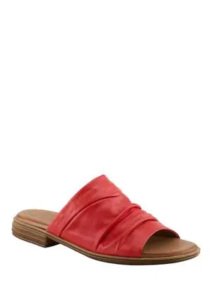SPRING STEP SHOES Jaleel Leather Slide Sandal - Red