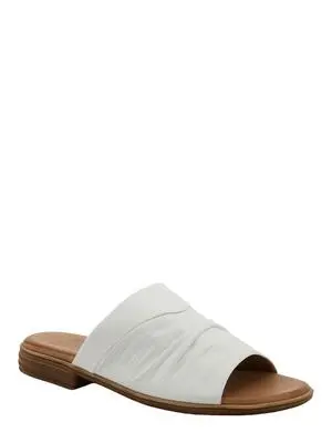 SPRING STEP SHOES Jaleel Leather Slide Sandal - White