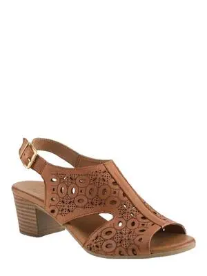 SPRING STEP SHOES Kovach Leather Slingback Sandals - Camel