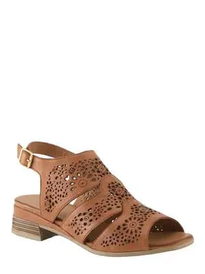 SPRING STEP SHOES Spring Step Plasma Ankle Strap Leather Sandals Camel