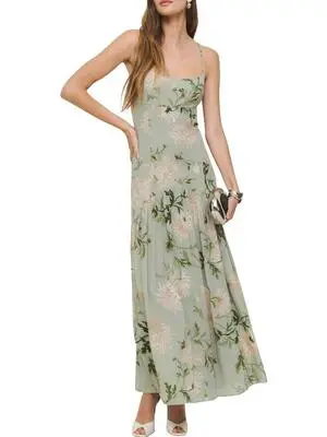 REFORMATION Catana Floral Georgette Maxi Dress - Pergola