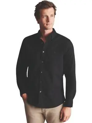 CHARLES TYRWHITT Stretch Washed Oxford Shirt - Black