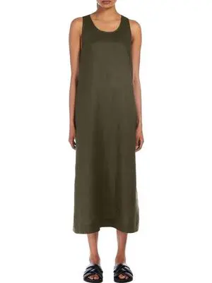 MM BY MAX MARA Mm Douglas Twist Back Sleeveless Linen Maxi Dress - Dark Green