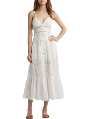 LoveShackFancy Esilda Cotton Dress With Lace Trim - True White