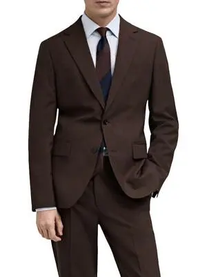 Mango MANGO Turin Solid Wool Sport Coat Brown