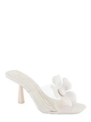 Bcbgmaxazria Remani Flower Embellished Sandals - Clear/ Stone
