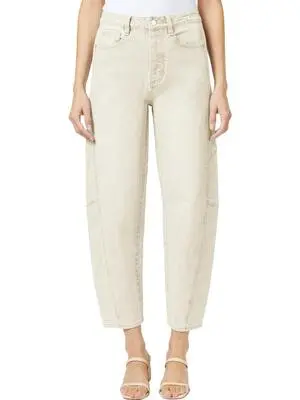 Habitual High-Waist Crop Barrel Leg Jeans Ecru