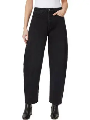 Habitual High-waist Crop Barrel Leg Jeans - Washed Black