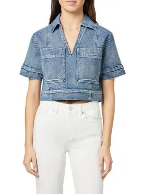 Habitual Boxy Crop Denim Shirt - Marine
