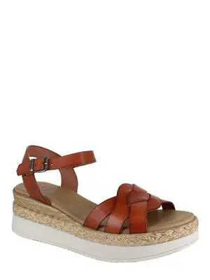 NATIONAL COMFORT Morella Platform Wedge Sandal - Taupe Leather