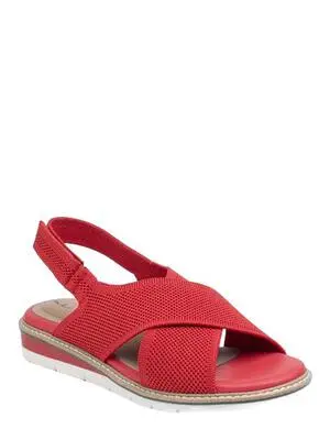 Me Too Me Too Azania Slingback Platform Wedge Slide Sandal Mt Red