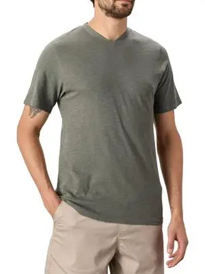 PACT Organic Cotton Featherweight Slub V-neck Tee Castor Grey