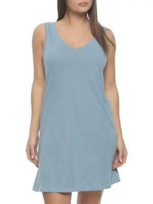 Felina Lauren Linen Blend Tank Chemise - Dusty Blue