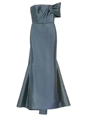 Amsale Asymmetric Bow Gown - Blue