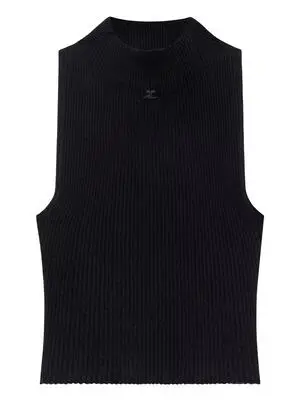 COURREGES Courrèges Cropped Ribbed Tank Top