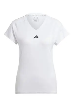 Adidas Aeroready Train Essentials Minimal Branding V-neck Tee Shirt - White