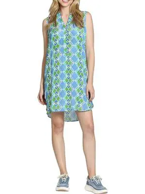 APNY APNY Sleeveless Shift Dress Blue/ Green Multi