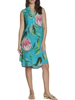 APNY Sleeveless Shift Dress - Turquoise Multi