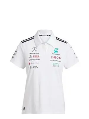 Adidas Mercedes Amg Petronas Formula Team Polo Shirt - White Melange/black