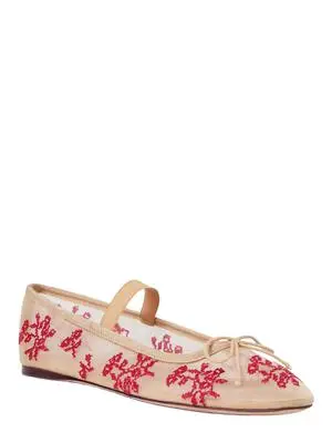 LOEFFLER RANDALL Leonie Mary Jane Flat - Caramel/ Red