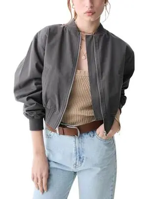 Deluc Déluc. Safira Washed Cotton Crop Jacket - Grey