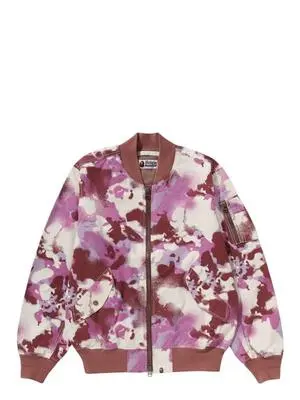 A BATHING APE Map Camo Bomber Jacket - Pink