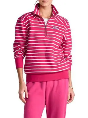 Vineyard Vines Shep Quarter Zip Pullover - Stripe Charm Pink