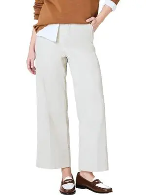 Spanx Wide Leg Crop Stretch Twill Pants - Bone