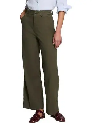 Spanx SPANX® Wide Leg Crop Stretch Twill Pants Dark Pine
