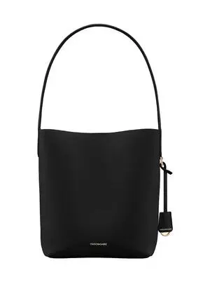 MAISON DE SABRE Leather Bucket Soft Tote Rouge Noir