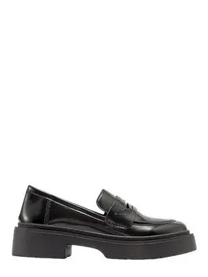 PROLOGUE SHOES Forever & Always Shoes Josie Platform Loafer - Black Patent Faux Leather