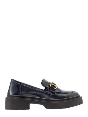 FOREVER & ALWAYS SHOES Simone Bit Platform Loafer - Dark Blue Patent Faux Leather
