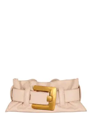 Balmain Balmain Anthem Mini Leather Shoulder Bag Beige