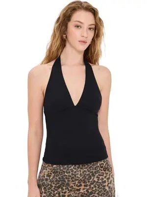 Free People Still Here Halter Tank - Black