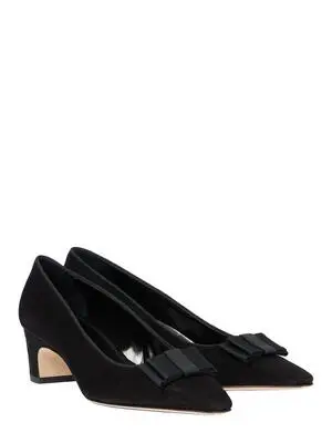 MANOLO BLAHNIK Manolo Blahnik Reador Bow-Detail Suede Pumps
