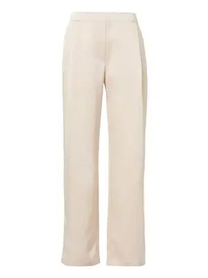 LESET Barb Pleated High-rise Pants - White