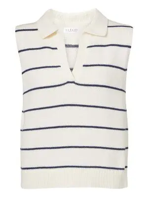 Velvet By Graham & Spencer Nayla Cotton And Cashmere Sweater Vest - Blue