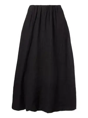 Velvet By Graham & Spencer Rachelle Linen Midi Skirt - Black