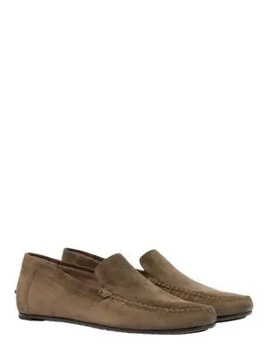 Manolo Blahnik Alder Suede Loafers Green