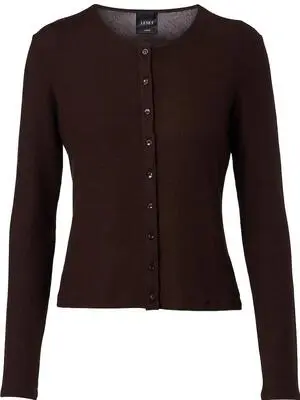 LESET Lauren Cropped Cardigan - Brown