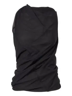 Rick Owens Luna Draped Top - Black